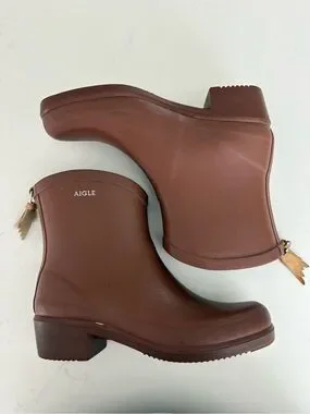 Aigle | Shoes | Aigle Made In France Brown Ankle Rubber Rain Boots Size ...